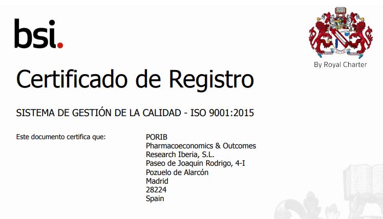 PORIB consolida su Sistema de Gestión de Calidad ISO 9001 – PORIB web